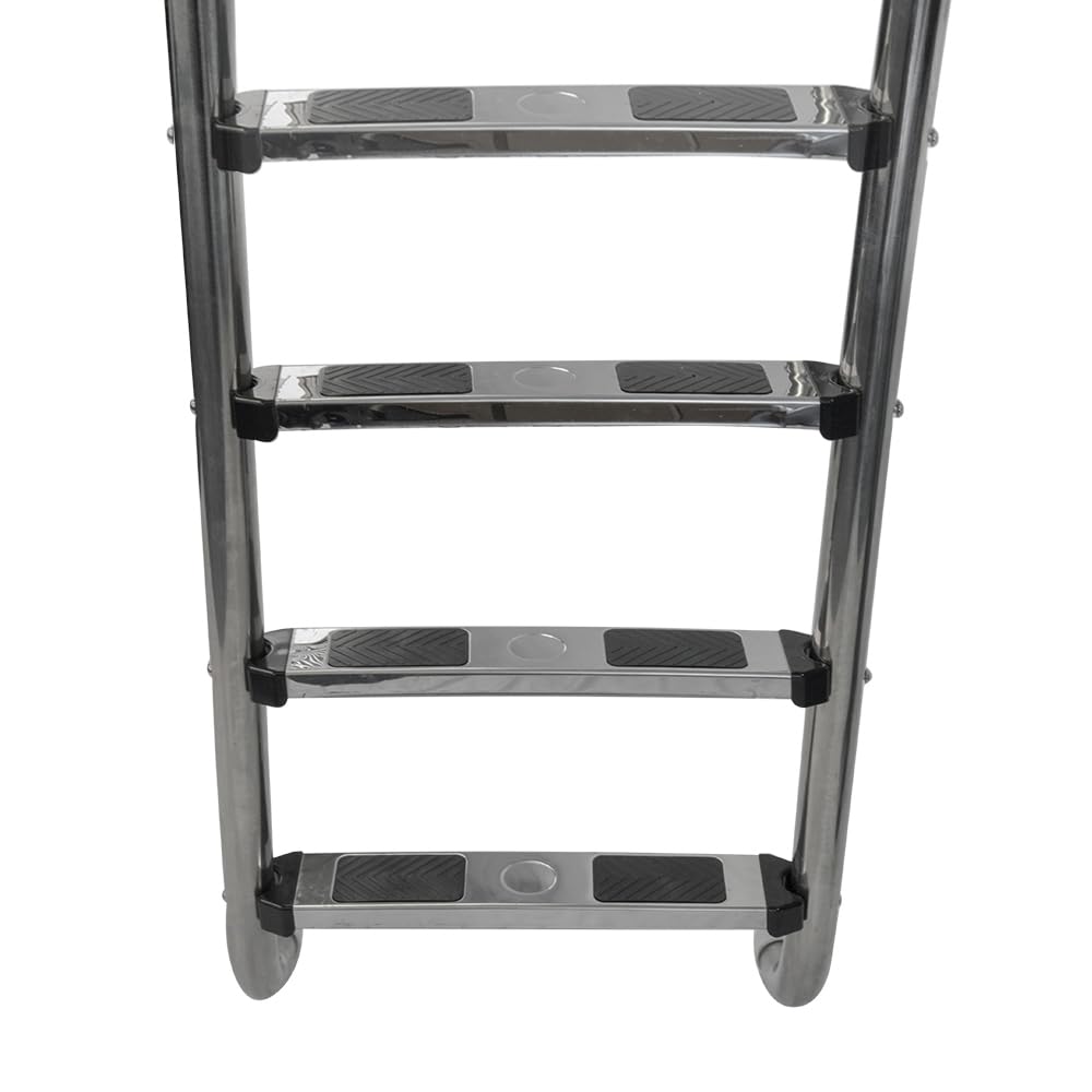 Aqua Select 4 Step Stainless Steel Pool Ladder with Stainless Steel Steps | Entry and Exit System for In-Ground Swimming Pools | 250 Pound Capacity | 1.9 Inch Outer Diameter