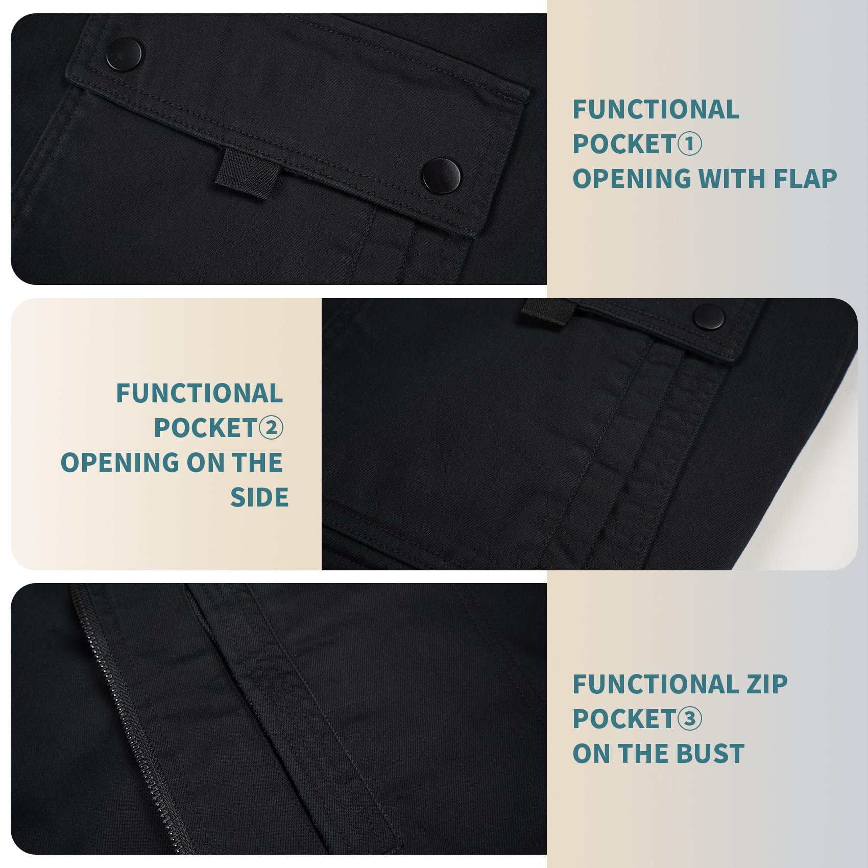 whattry Mens Casual Washed Cotton Military Jacket Warm Canvas Windbreaker