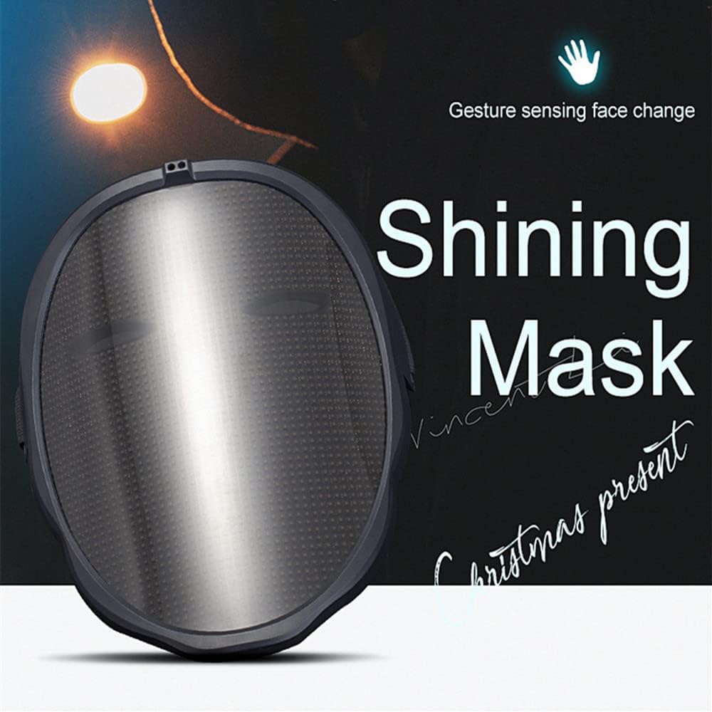 wishplan Led Mask With Face Transforming,Programmable APP Digital Smart LED Light Up Face Mask for BoyWithUke Kid Adults Men's Halloween Party Costume DJ Cosplay Masquerade Gift