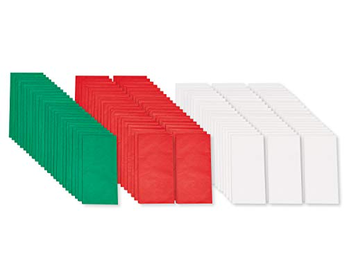 American Greetings Bulk Tissue Paper Pack (Red, Green, and White) for Birthdays, Weddings, Bridal Showers, Baby Showers and All Occasions (125-Sheets)