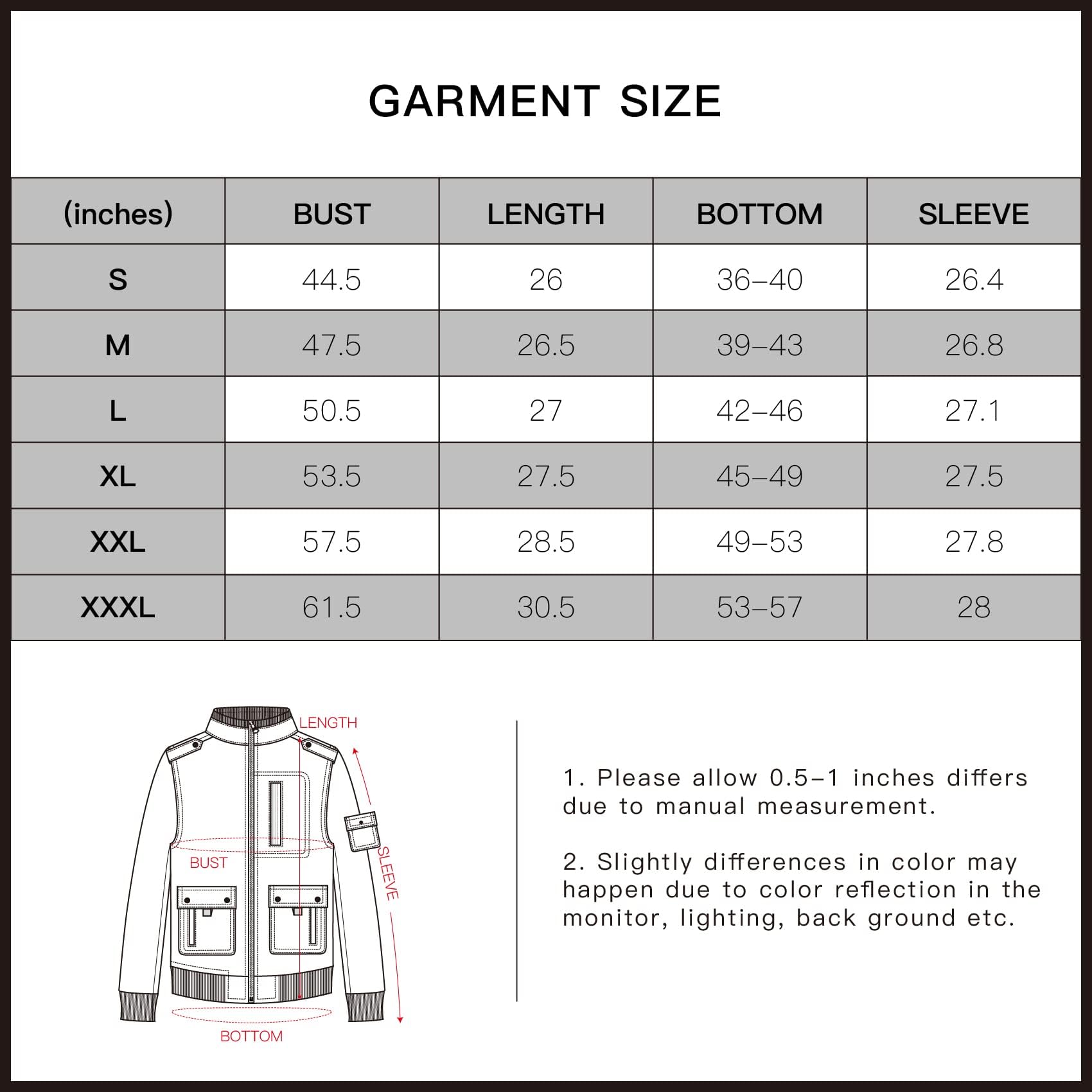 whattry Mens Casual Washed Cotton Military Jacket Warm Canvas Windbreaker