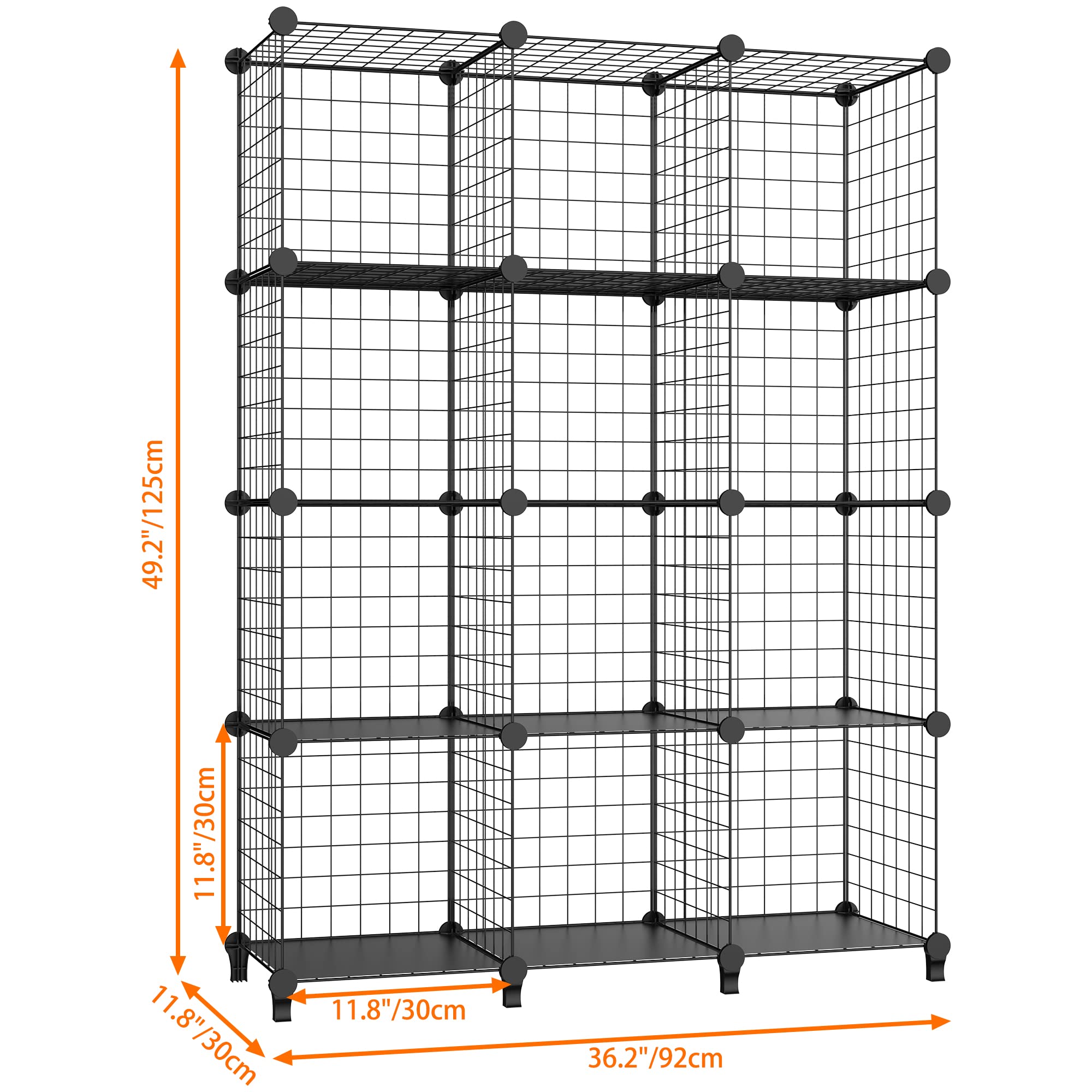 HOMIDEC Closet Organizers and Storage, 12 Storage Cubes, Wire Cube Storage DIY Room Storage Shelf for Garment Racks, Closet, Wardrobe