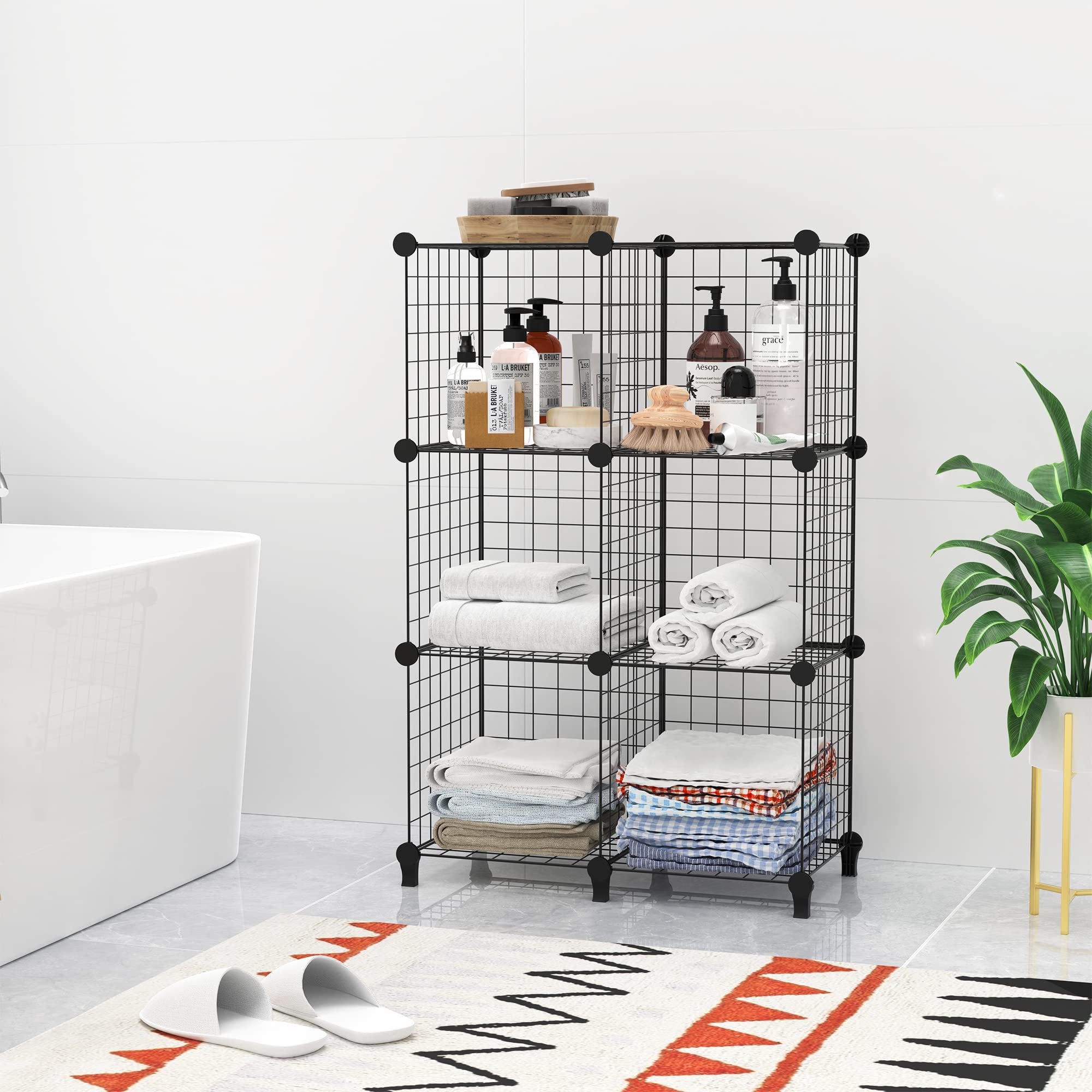 HOMIDEC Closet Organizers and Storage, 12 Storage Cubes, Wire Cube Storage DIY Room Storage Shelf for Garment Racks, Closet, Wardrobe
