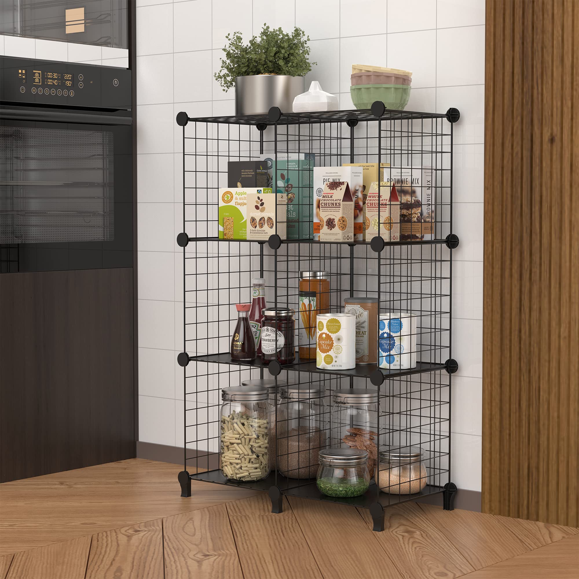 HOMIDEC Closet Organizers and Storage, 12 Storage Cubes, Wire Cube Storage DIY Room Storage Shelf for Garment Racks, Closet, Wardrobe