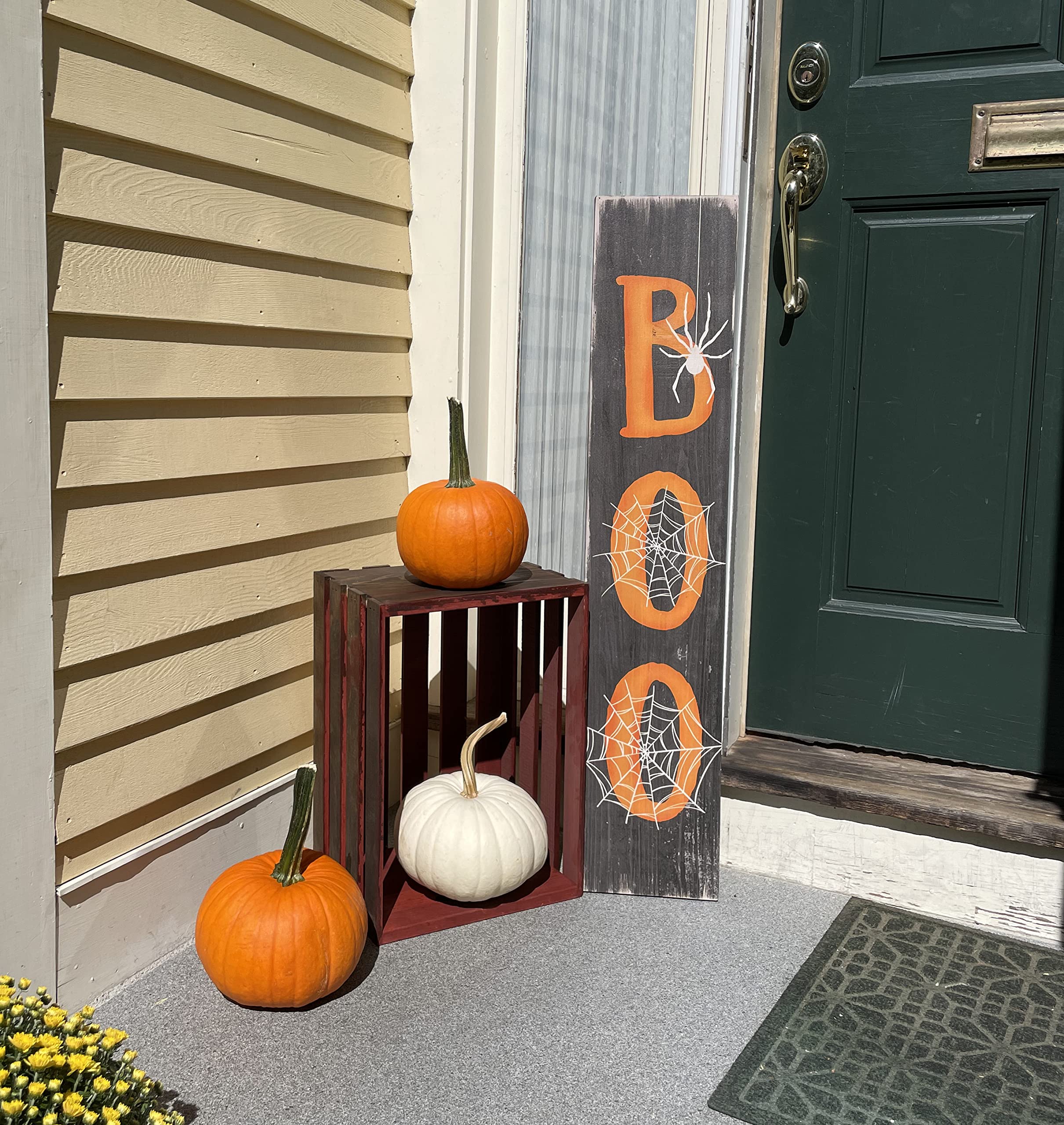 Worth Imports 40" Wood Halloween Boo Vertical Hanging Porch Sign, Multicolor