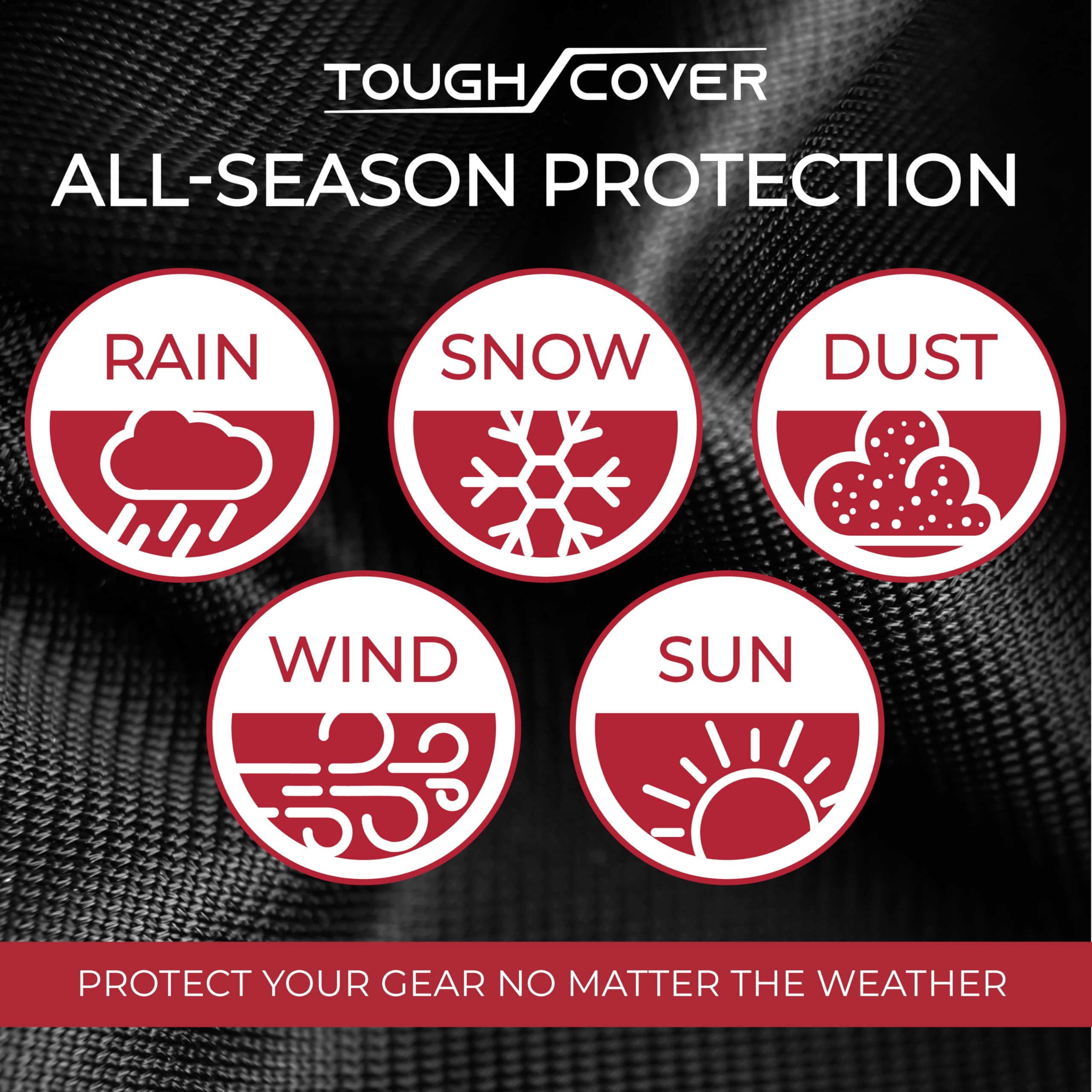 Tough Cover 210D Marine Grade Riding & Zero Turn Lawn Mower Cover - Waterproof UV Dust Dirt Wind Protection - Universal Fit Outdoor Storage (Black)