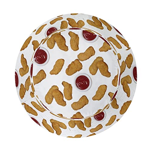 Vajriputra Fried Chicken Nuggets Summer Hats for Women, Unisex Bucket Hat Sun Hat Full Print Outdoor Beach Travel Adult Uniform Code