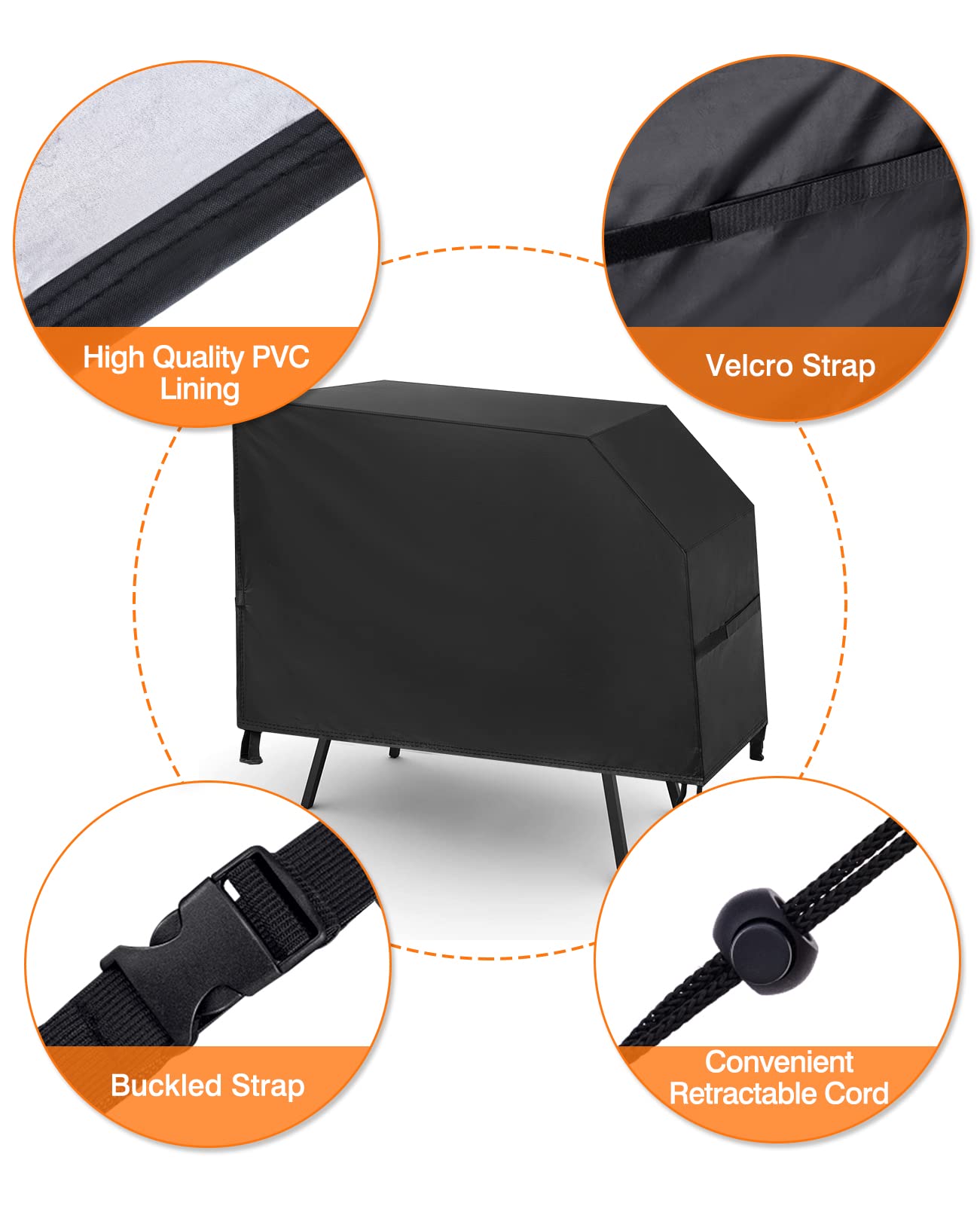 Homenote Griddle Cover for Blackstone 22 inch 17 inch with Hood and Stand, Grill Cover Waterproof Windproof Weather Resistant for Outdoor, BBQ, Grilling, Camping