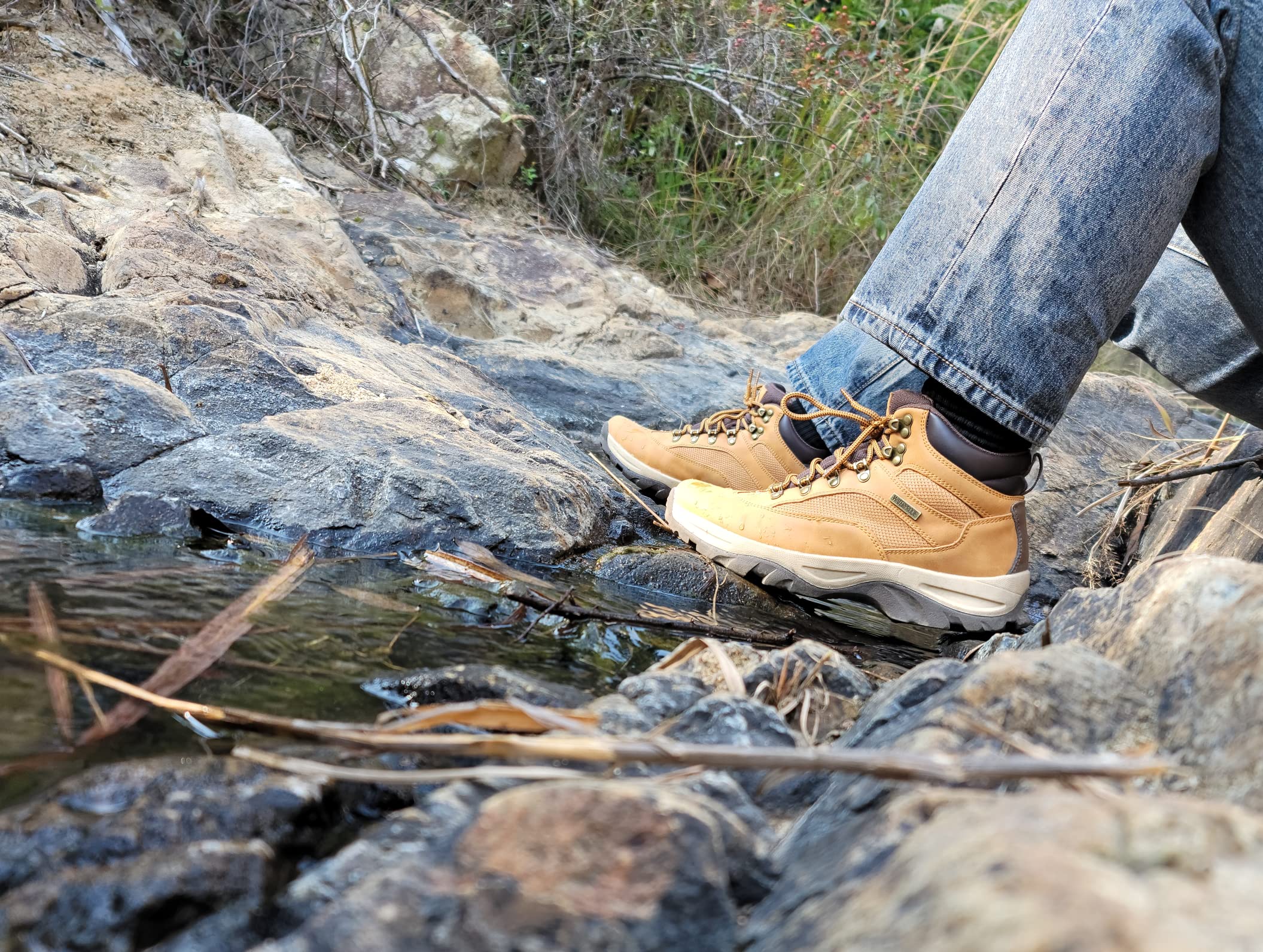 CC-Los Men's Waterproof Hiking Boots Work Boots Lightweight & All Day Comfort Black Size 8-14