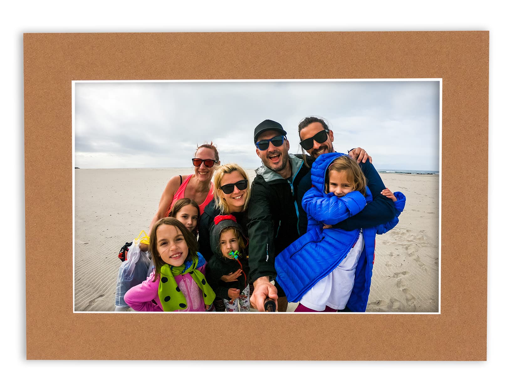 16x20 Mat Bevel Cut for 13.5x17 Photos - Acid Free Aged Oak Brown Precut Matboard - For Pictures, Photos, Framing - 4-ply Thickness