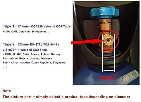 Farwind Home Use Soda Refill Bottle CO2 Cylinder Cartridges, Adapter Refills Connector Kit CGA320 to TR21-4, Thread Set Replacement Accessories for Soda Machine Tank, Gold