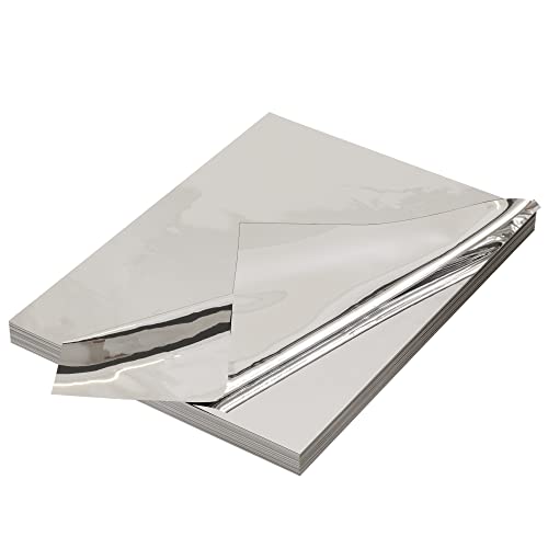 Metallic Silver Foil Sheets For Gift Wrapping 100 CT I 15 In X 20 In Silver Foil Sheets For Crafts I Plastic Wrap For Presents I Gift Bag Filler I Gift Basket Wrap I Silver Foil Wrap By Crown Display