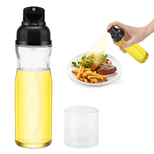200ml Glass Olive Oil Sprayer for Cooking - Oil Dispenser Bottle Spray Mister - Refillable Food Grade Oil Vinegar Spritzer Sprayer Bottles for Kitchen, Air Fryer, Salad, Baking, Grilling, Frying
