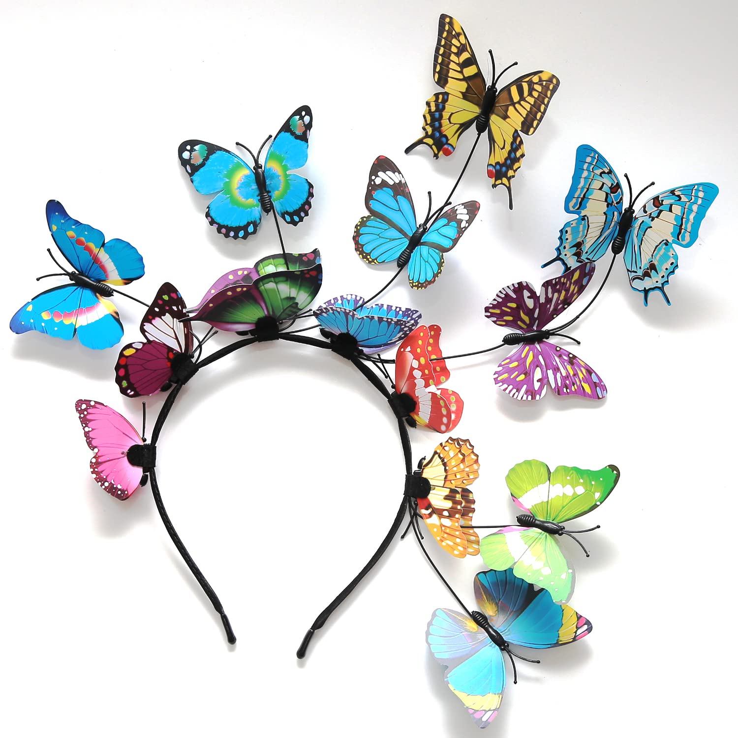 XINXIYAN Butterfly Headband for Women Girls Adult Butterfly Antenna Headband Mardi Gras Headpiece Halloween Fairy Costume Fascinators for Women Party Favors