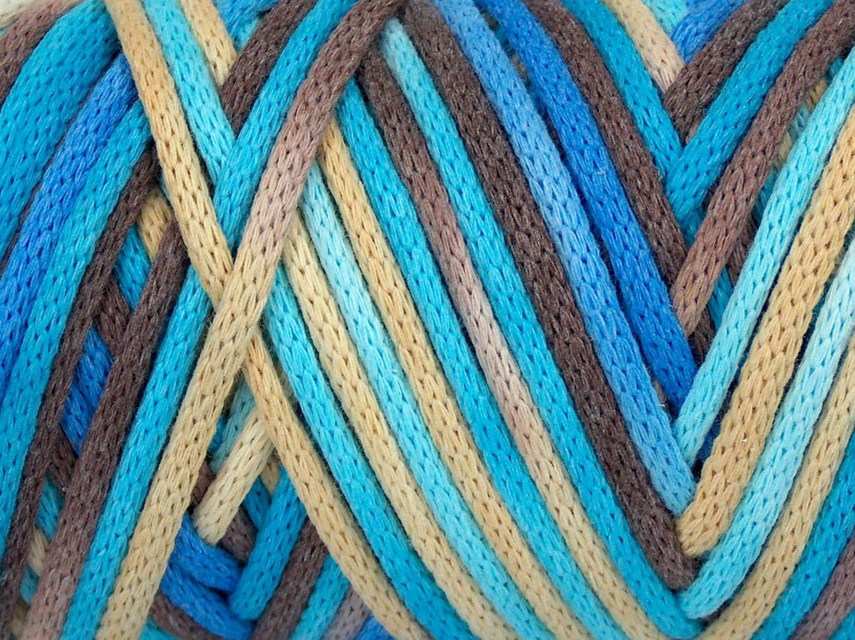 250 gr ICE YARNS Macrame VISCOT Color 3MM (60% Cotton 40% Viscose) Yarn Blue Shades Brown Shades Cream