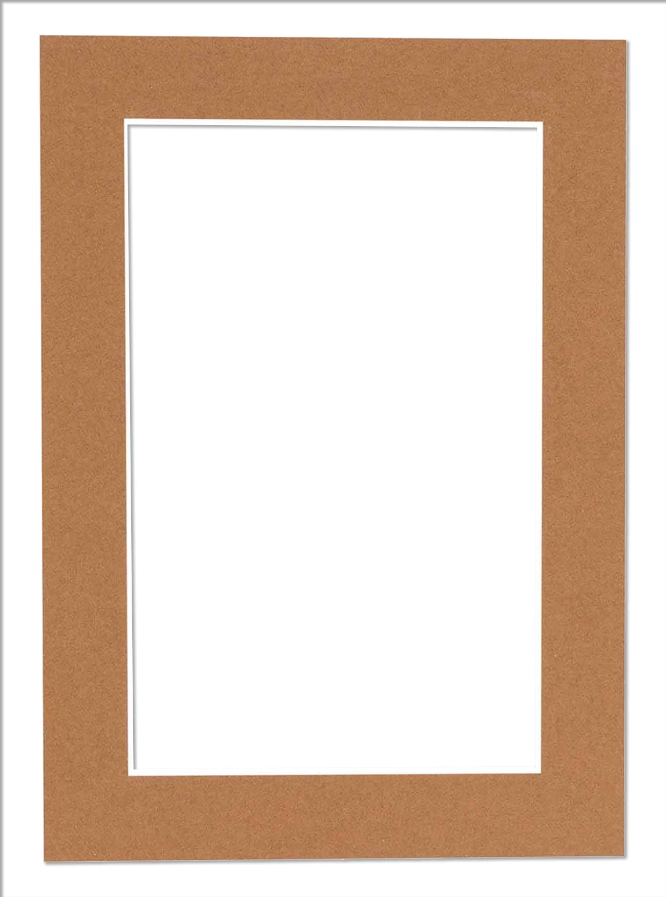 16x20 Mat Bevel Cut for 13.5x17 Photos - Acid Free Aged Oak Brown Precut Matboard - For Pictures, Photos, Framing - 4-ply Thickness