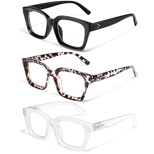 IBOANN Oversized Blue Light Glasses for Woman, Funky Fashion Glasses With Preppy Look, Eye Strain Computer Glasses