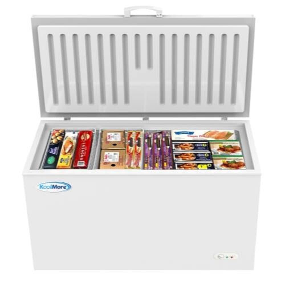 Koolmore SCF-16C Commercial Deep Chest Freezer With Two Wire Basket; 16 Cu. Ft. Large Food And Meat Storage; White