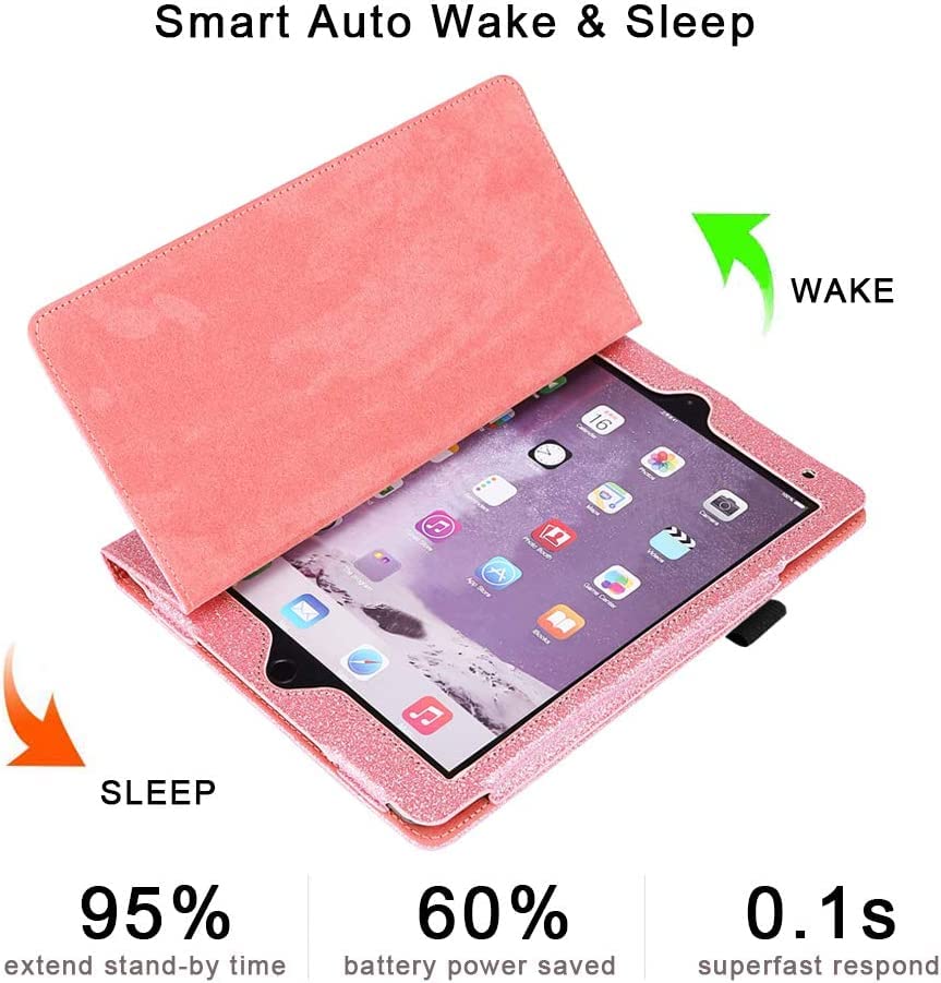 CASZONE Samsung Galaxy Tab A8 10.5 inch Case 2022 with Pencil Holder,Glitter Bling Folding Stand Smart Auto Wake/Sleep Tablet Cover Protective for Girls/Women Glitter Pink