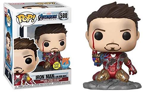 PX Previews Exclusive Pop Endgame: I Am Iron Man Glow in The Dark #580 Vinyl Figure Deluxe (Bundled with EcoTek Protector Box)