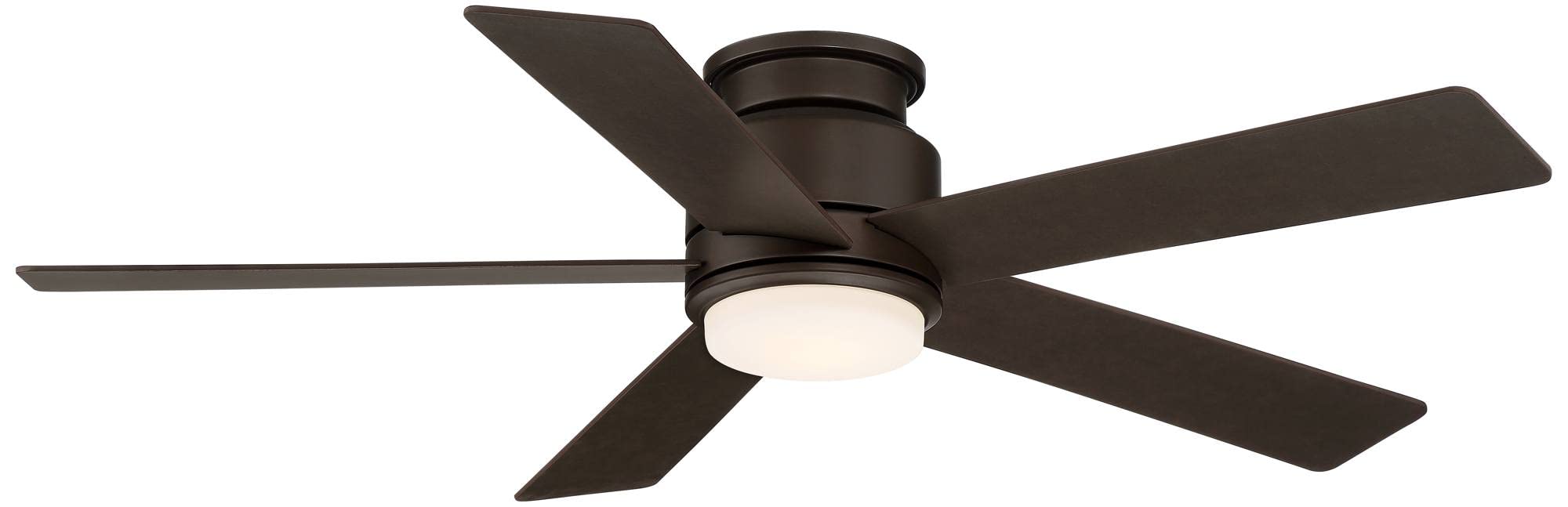 Casa Vieja 52" Grand Palm Modern Outdoor Hugger Ceiling Fan with Dimmable LED Light Remote Control Oil Rubbed Bronze White Opal Glass Damp Rated for Patio Exterior House Porch Gazebo