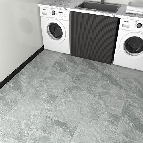 Decotalk Peel and Stick Grey 12"x24" Vinyl Plank Flooring, 3pcs per Roll, Waterproof, Easy to Install