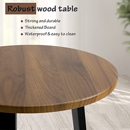 TINSAWOOD Small Side Table, Small End Table for Living Room, Bedroom, Balcony & Small Spaces, Modern Home Decor Round Small Accent Table with Storage Shelf, Easy Assembly