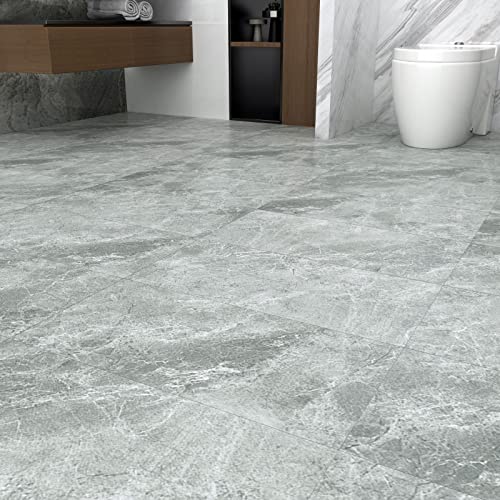 Decotalk Peel and Stick Grey 12"x24" Vinyl Plank Flooring, 3pcs per Roll, Waterproof, Easy to Install