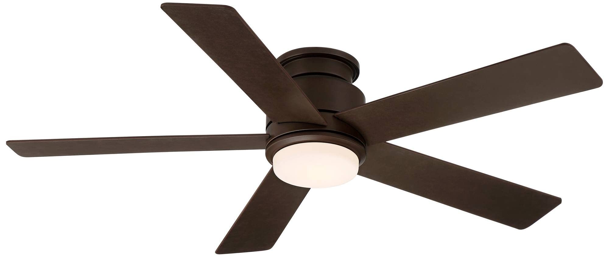 Casa Vieja 52" Grand Palm Modern Outdoor Hugger Ceiling Fan with Dimmable LED Light Remote Control Oil Rubbed Bronze White Opal Glass Damp Rated for Patio Exterior House Porch Gazebo