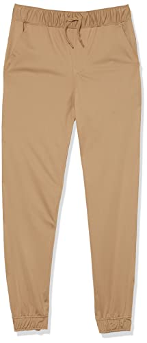 Nautica boys School Uniform Jogger Track Pants, Burnished Khaki/Warp Knit, 10 12 US