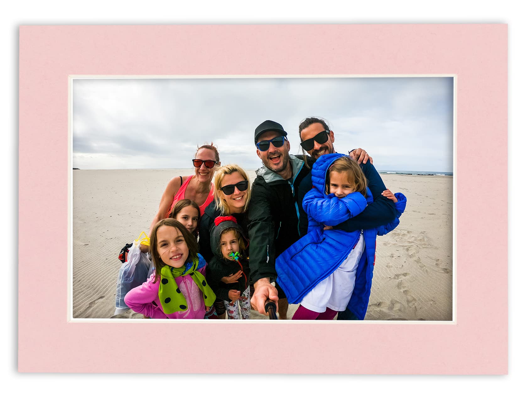 14x18 Mat Bevel Cut for 12x16 Photos - Acid Free Pink Precut Matboard - For Pictures, Photos, Framing - 4-ply Thickness