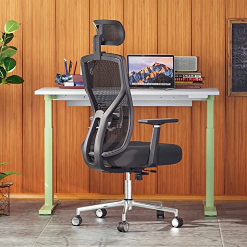 MOLENTS Ergonomic Office Chair,Mesh Computer Chair,Home office Desk Chair with Seat Slider,Adjustable Lumbar Support,Headrest,3D Armrest,Tilt Function,Comfort Swivel Executive Chair Rolling Task Chair