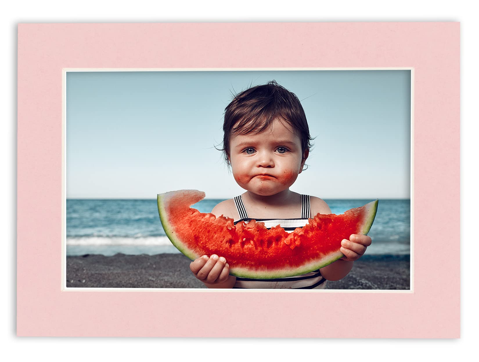 14x18 Mat Bevel Cut for 12x16 Photos - Acid Free Pink Precut Matboard - For Pictures, Photos, Framing - 4-ply Thickness