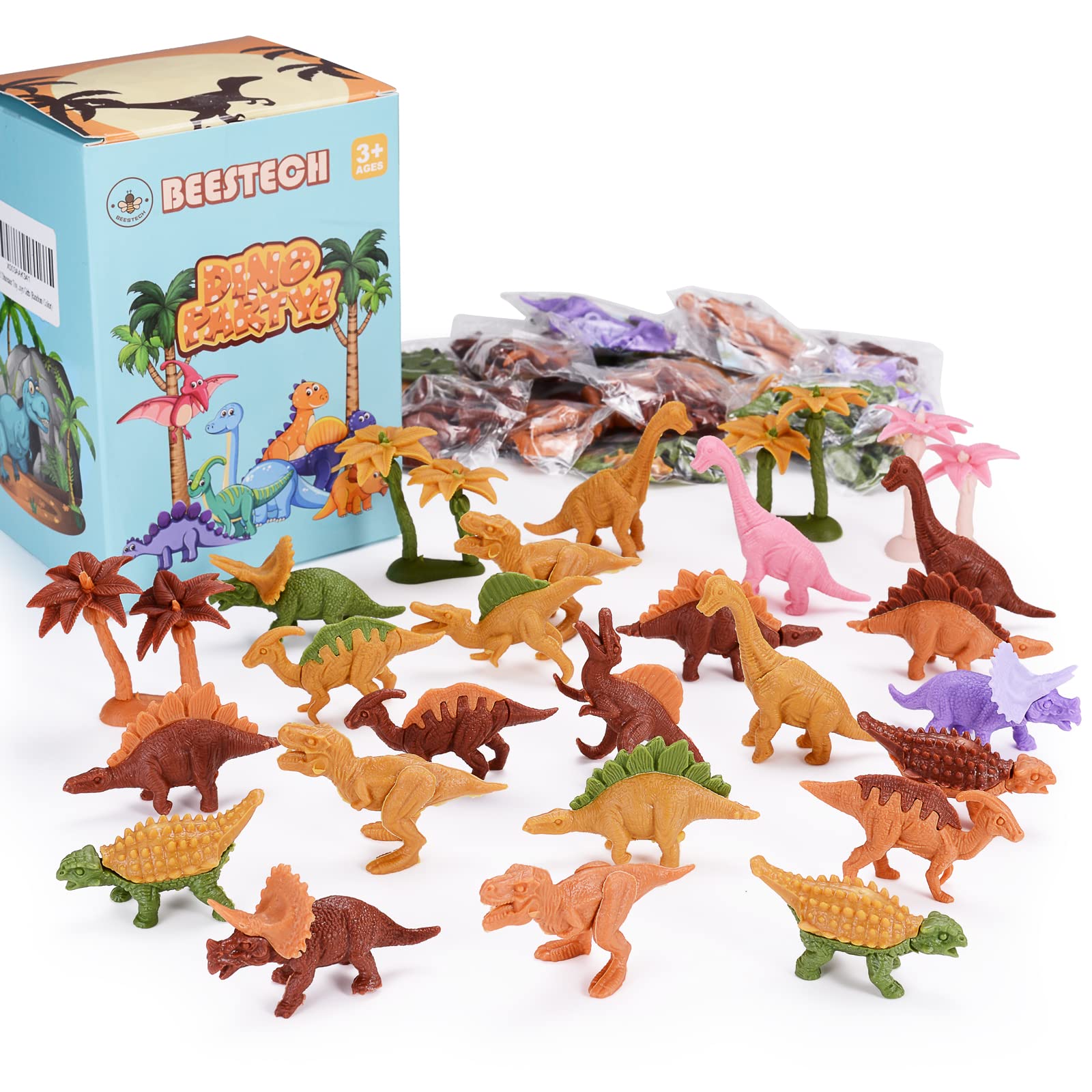 40 Pack DIY Dinosaur Toys, Dinosaur Party Favors, Goodie Bag Stuffers, Piñata Fillers, Teacher Treasure Box, Classroom Prizes, Dinosaur Toys for 3,4,5,6 Years Old Boys Girls (Random Color)