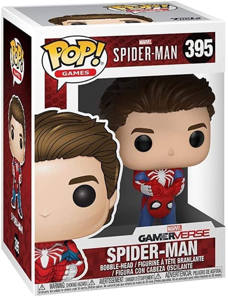 Spider-Man POP Marvel: Spiderman Video Game - Unmasked [Peter Parker] Funko Vinyl Figure (Bundled with Compatible Pop Box Protector Case), Multicolor, 3.75 inches