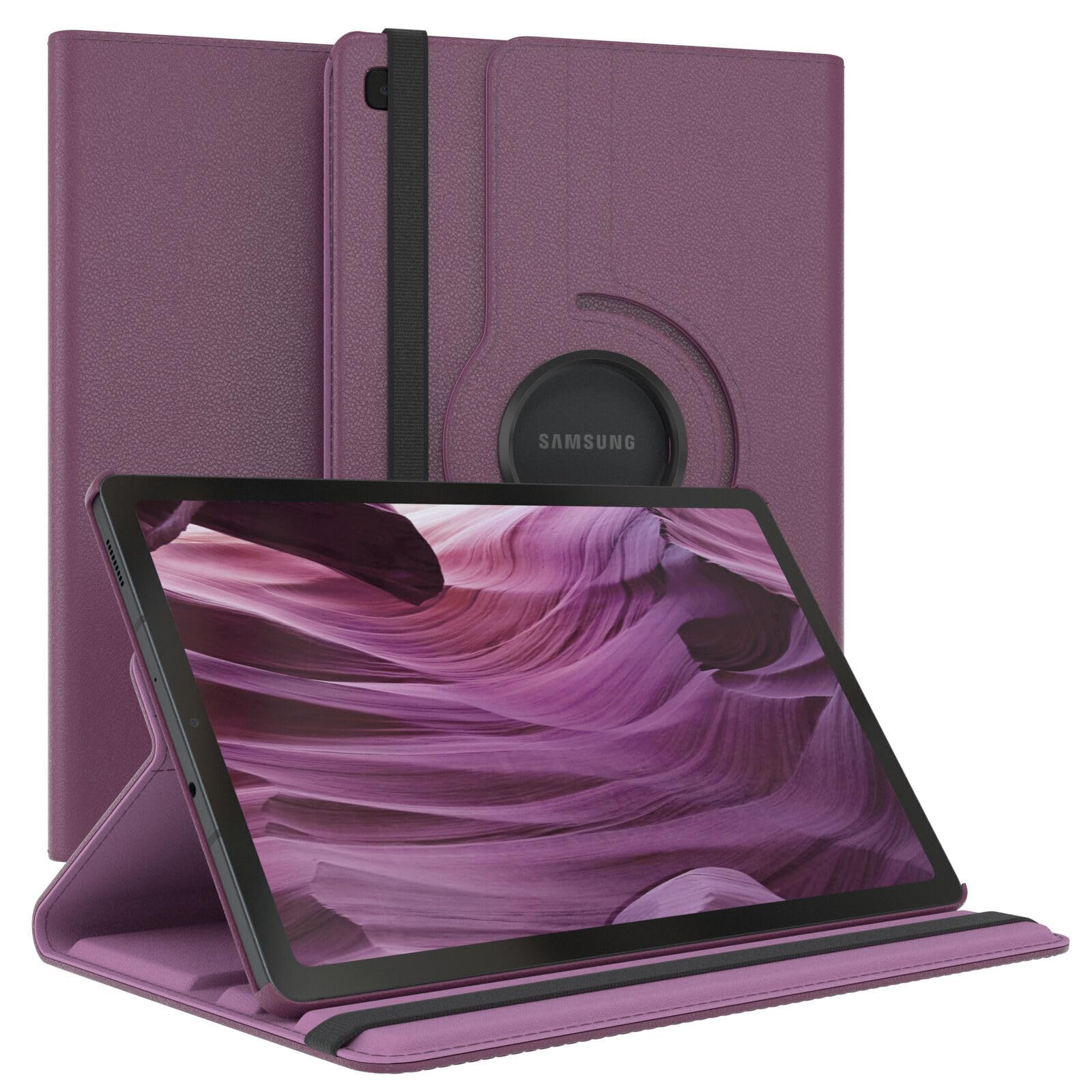 Vultic Rotating Case for Samsung Galaxy Tab A8 10.5 2022 [X200/X205/X207], 360 Degree Stand [Auto Sleep/Wake] Flip Leather Smart Tablet Cover (Purple)