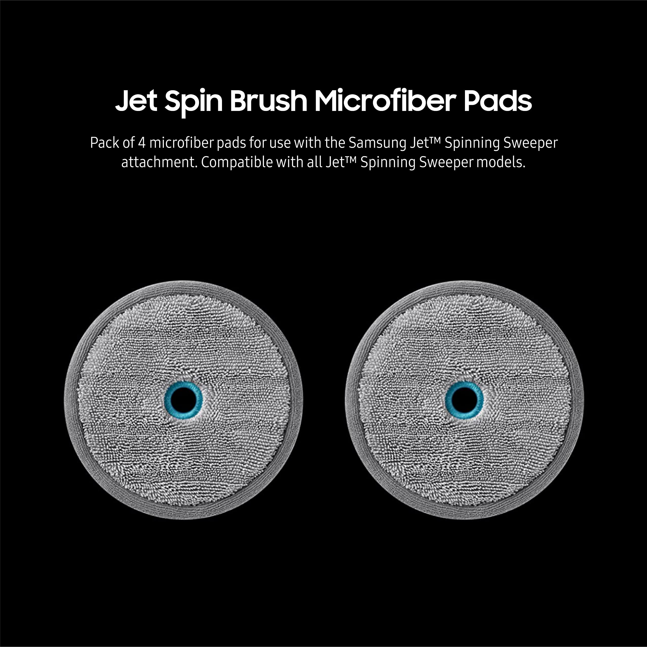 SAMSUNG Jet Stick Spinning Sweeper Microfiber Pads (4 Pack) for Vacuum Cleaner Mop Brush Attachment, VCA-SPW92/AA, 2022
