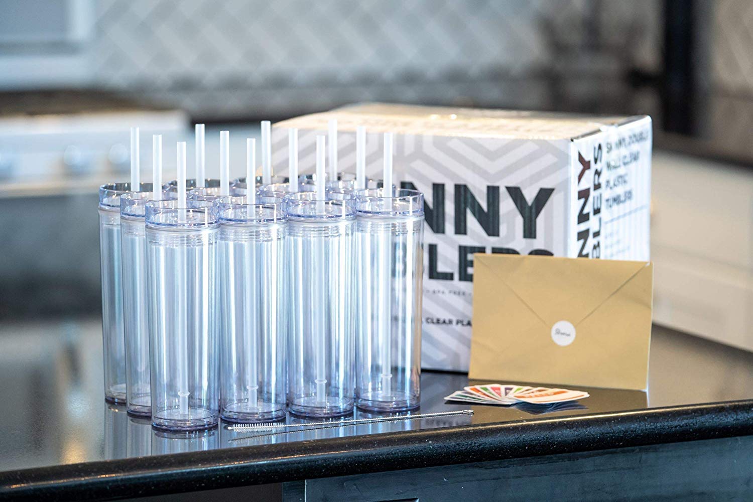 STRATA CUPS BUNDLE! 16 oz Clear Acrylic Tumblers (12 pack) + 13.5 oz Camera Lens Coffee Mug