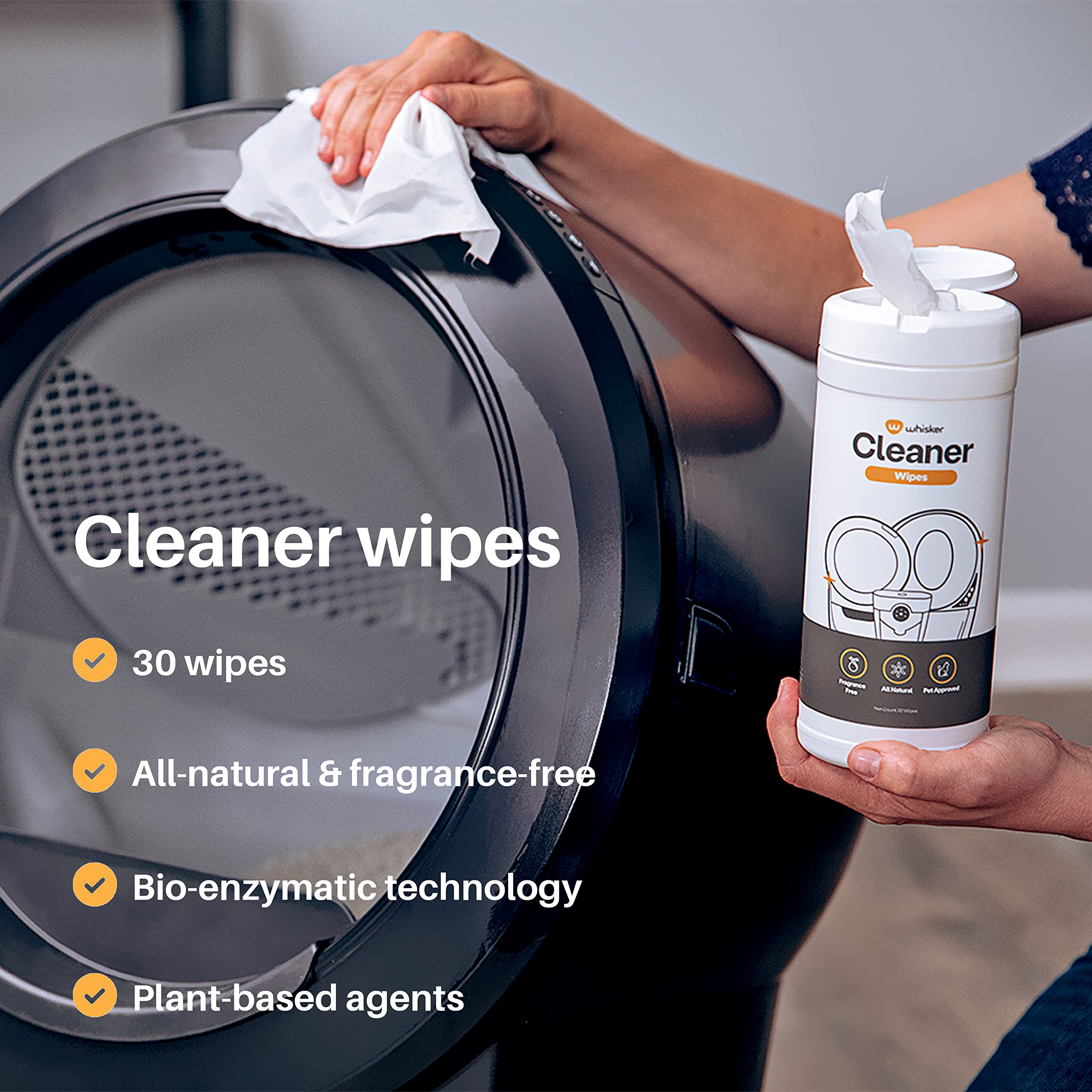 Litter-Robot Supply Kit by Whisker - Includes 30 Cleaner Wipes, 25 Waste Drawer Liners, Cleaner Spray & 6 OdorTrap Refill Packs, For Use with Litter-Robot, the Self-Cleaning Cat Litter Box