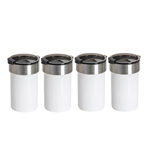 PYD Life Sublimation Blanks Kids Tumbler Travel Cups White 13 OZ Stainless Steel Coffee to Go Cups Mugs Bottles with Lid for Tumbler Heat Press 4 Pack