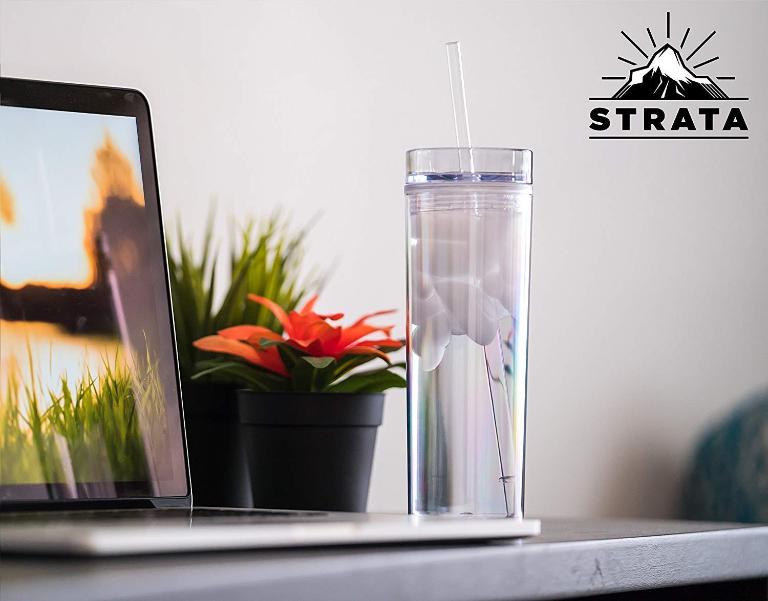 STRATA CUPS BUNDLE! 16 oz Clear Acrylic Tumblers (12 pack) + 13.5 oz Camera Lens Coffee Mug