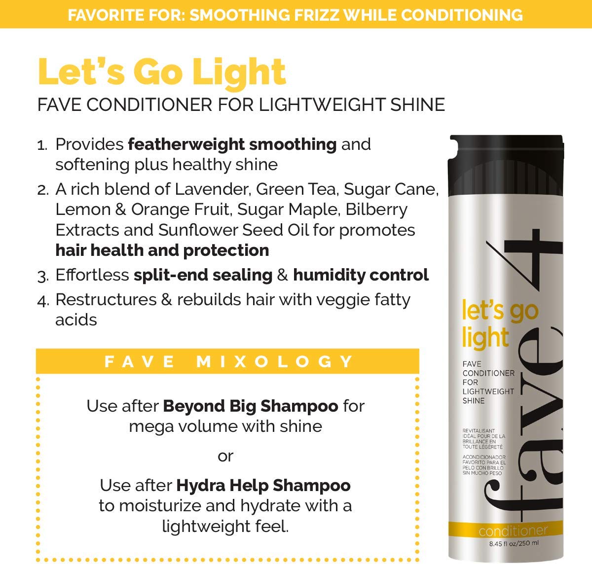 fave4 hair Travel Size Shampoo and Conditioner Set - Mini Beyond Big Volumizing Shampoo + Mini Let's Go Light Conditioner for Lightweight Volume and Shine, 2 fl oz