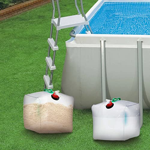 Pool Step Weights Sand Bags,2PCS Pool Ladder Above Ground Fillable Anchor Sandbags Container for Swimming Pool Steps and Collapsible Camping Water Storage Container,11'' x 11'', Transparent