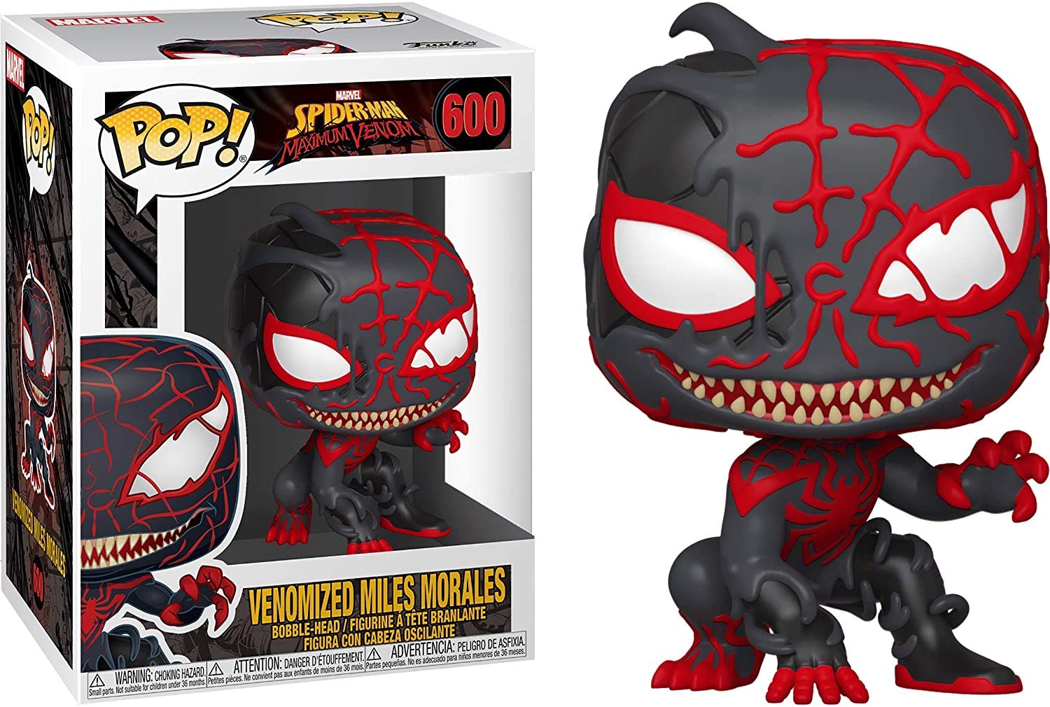 POP Marvel: Venom - Venomized Miles Morales Funko Vinyl Figure (Bundled with Compatible Box Protector Case), Multicolor, 3.75 inches