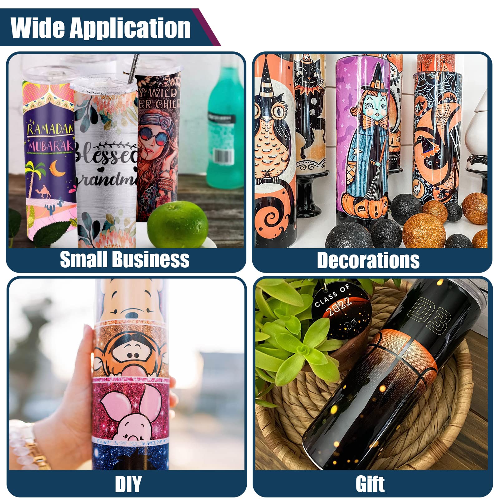 BAUMFEUER 1 Pack Sublimation Tumblers bulk 20 OZ Straight Skinny Stainless Steel Double Wall Insulated Sublimation Water Bottles Blank with Lid, Individually Box, for Heat Transfer Press
