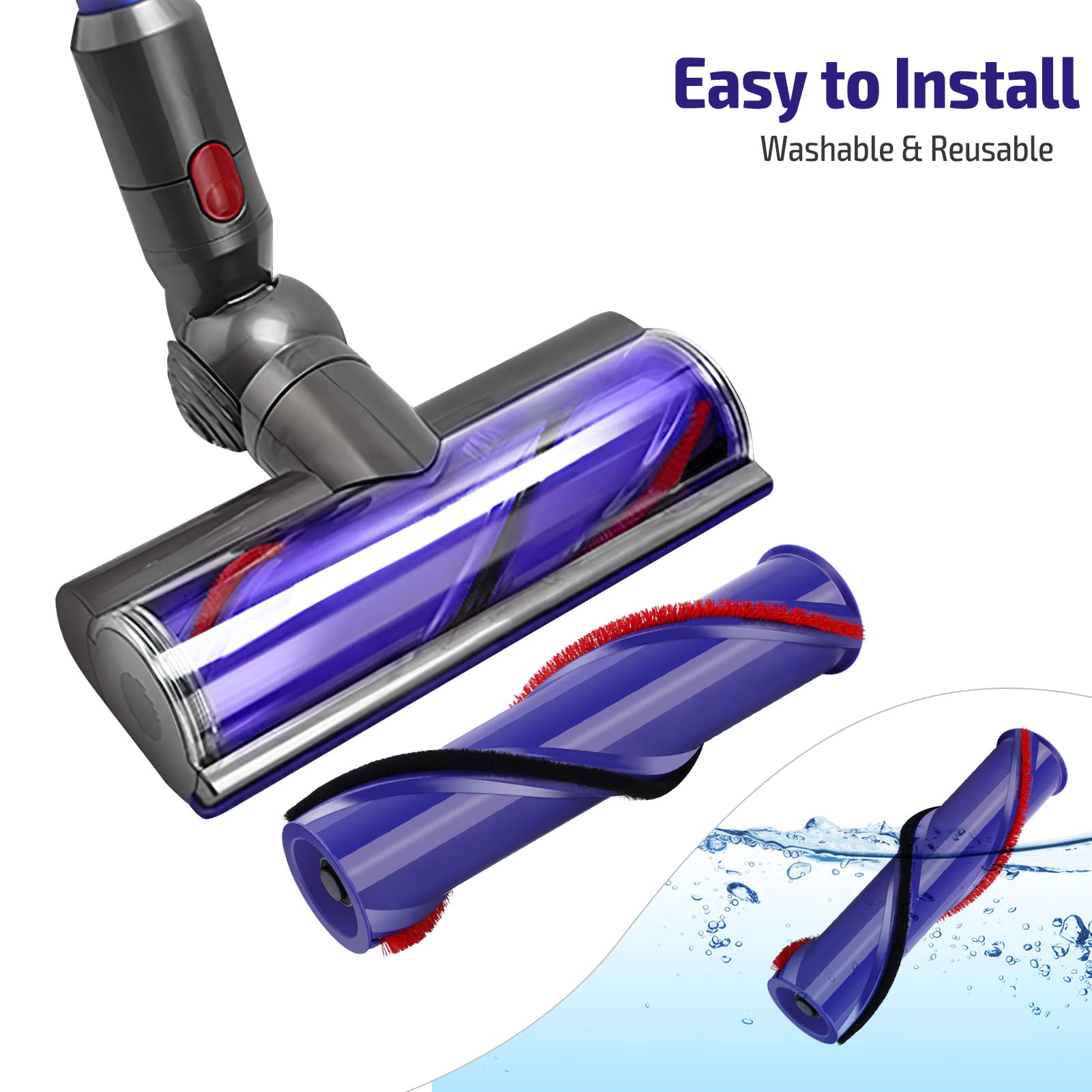 WIOR Roller Brush Roll Bar Replacement Compatible with Dyson V8 Cordless Vacuum Cleaner Part No. 967485-01, Brushroll Roller Brush Bar Replacement Attachment for Dyson V8