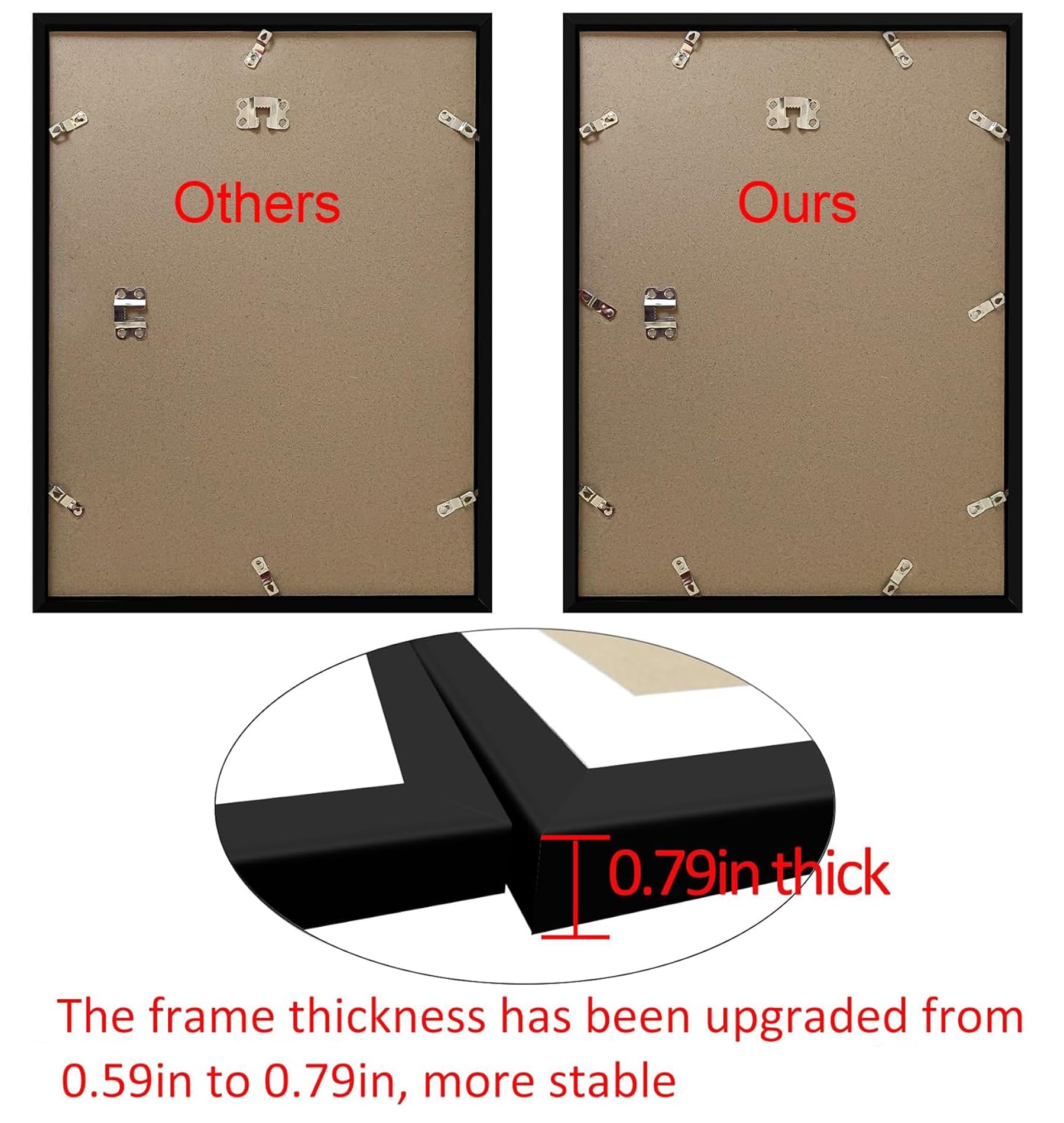 SESEAT 12x16 Picture Frame, Black Poster Frames Display 9x12 with Mat or 12x16 without Mat, 1 Pack
