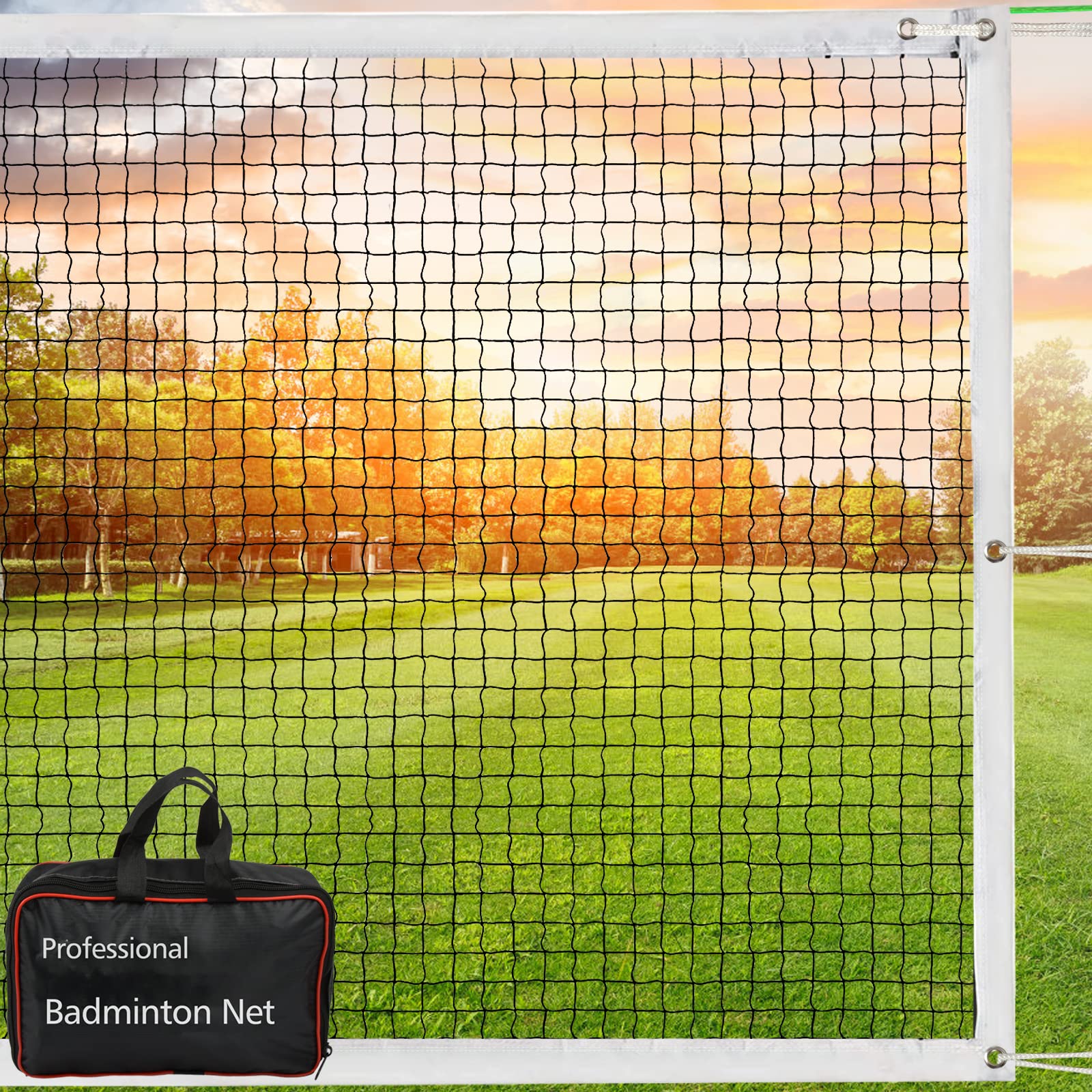 Professional Badminton Net for Backyard, Portable With Bag, Volleyball Net Outdoor, Replacement for Beach Schoolyard Competition, Size 20FT X 2.5FT