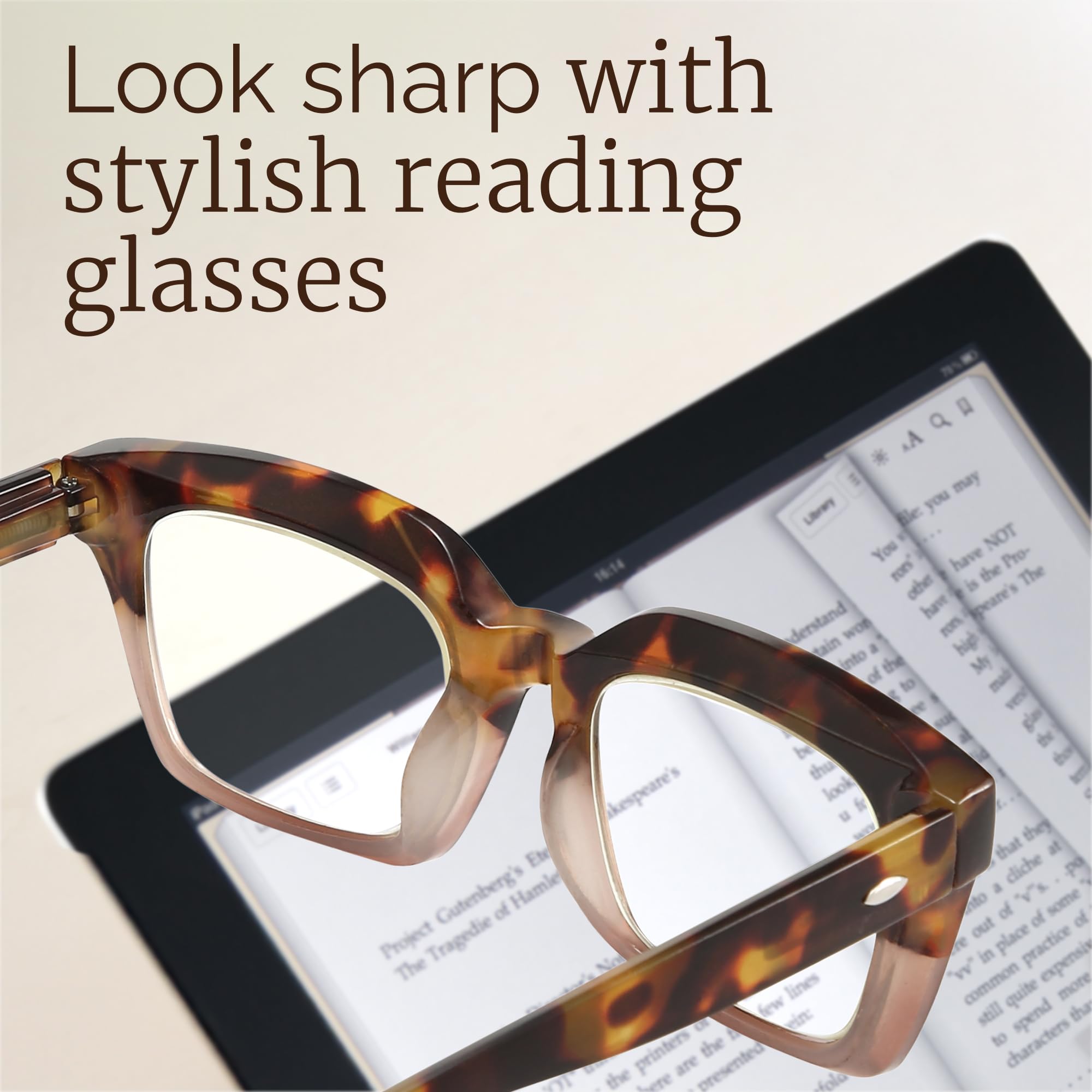 miyya Oprah Style Reading Glasses for Women, Cheaters Eyeglasses, Oversized Blue Light Readers, Fashion Eye Glasses