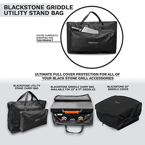 Redwood Grill Supply Stand Carry Bag for Blackstone 17/22 Inch Griddles, Portable Tabletop Grills and BBQ Utensils. Heavy Duty Waterproof Design for Camping, Roadtrips, Storage and Outdoor Use